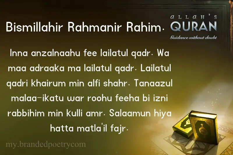 Surah Al Qadar Rumi Translation - Inna Anzalna Surah - Read Quran